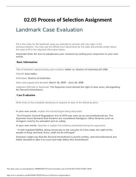 0205 Process Of Selection Assignment Edmonds Community College English Misc