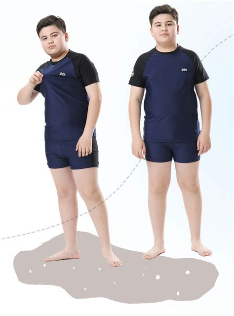 【楽天市場】キッズ ぽっちゃり 男の子 小学生 セパレート 大きい水着 子供 水着 男の子 おしゃれ 大きいサイズ ミズギ スクール水着 無地