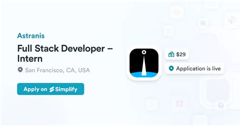 Full Stack Developer Intern Astranis Simplify Jobs