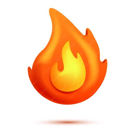 Llama De Fuego D Vector De Dibujos Animados D Ilustración Vectorial
