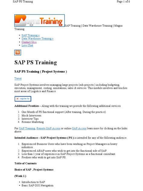 Sap Ps Training Project Systems Pdf Customer Relationship