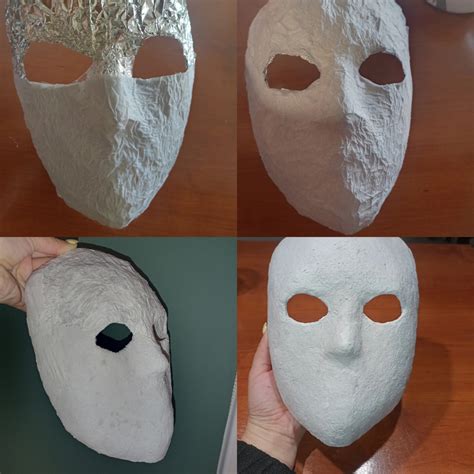 Маска из бумажной массы папье маше 24 01 24 15 03 Пикабу