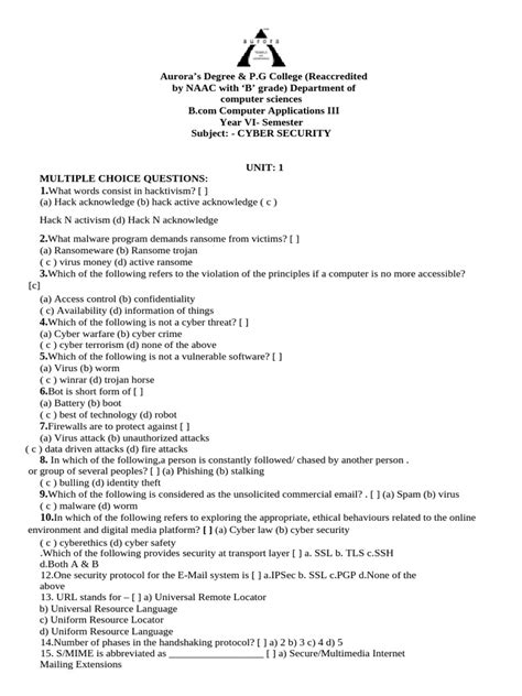 Sem 6 Cyber Security Pdf Malware Security