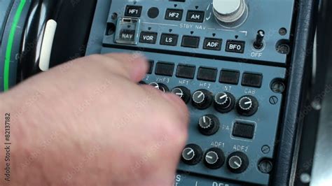 Cockpit Cabin Pilot Switch Controls Aircraft Airbus A320 A319 Stock