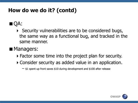Integration Into The Secure Sdlc Processppt