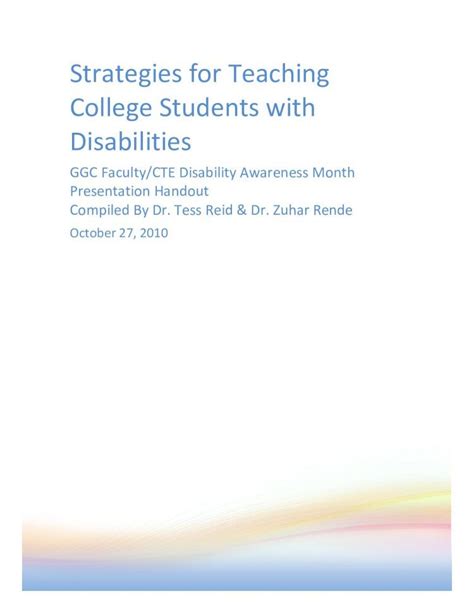 Pdf Disability Awareness Presentation Handout 102710 Dokumentips