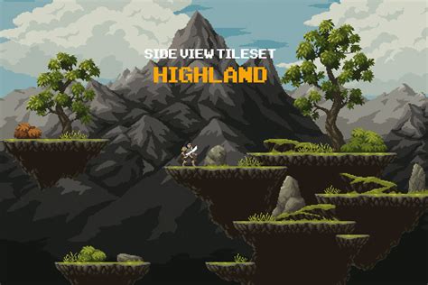 Highland Platformer Pixel Art Tileset 2d Environments Unity Asset Store
