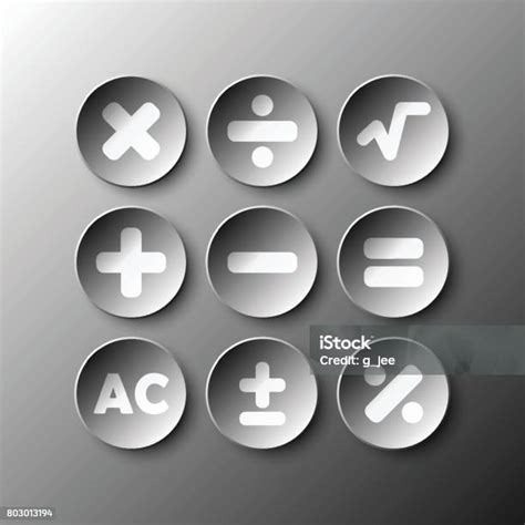 간단한 블랙 3d 원형 벡터 디자인 일러스트 레이 션 개념에 대 한 계산기 기호 아이콘의 종이 계산기에 대한 스톡 벡터 아트 및 기타 이미지 Istock