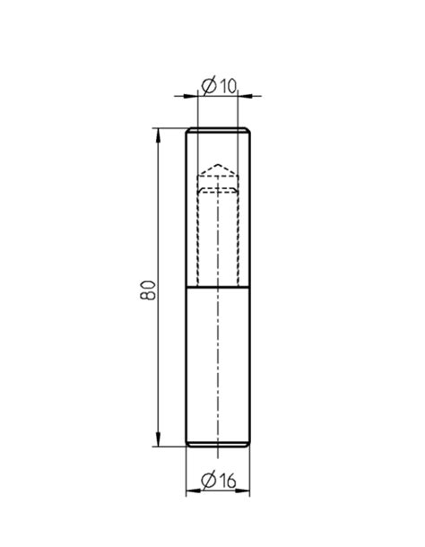 Weld Hinge Stainless Steel Cylindrical W O Grease Nipple L 80 B