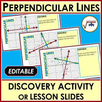 Slopes Of Perpendicular Lines Editable Powerpoint Lesson Discovery Activity