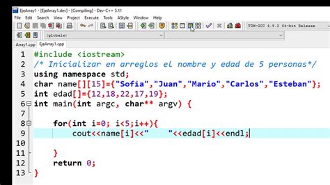 V26 Ejemplo Array Inicializado Youtube