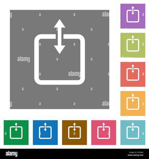 Adjust Item Height Flat Icons On Simple Color Square Background Stock Vector Image And Art Alamy