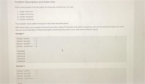 Solved Problem Description And Given InfoWrite A Java Chegg