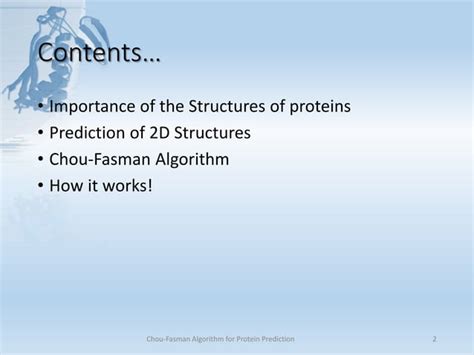Chou Fasman Algorithm For Protein Structure Prediction Pptx Chemistry Science