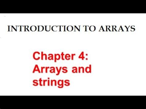 Introduction to Arrays|Chapter 4 |Part-1|SBTET Telangana|Diploma | CS ...