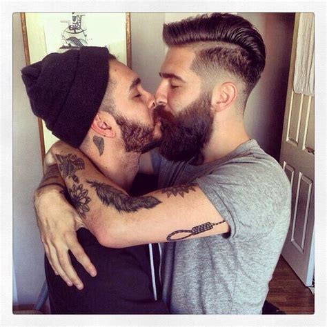Stache And Beard Wonderful Hairy Men Hairy Men Men Kissing Gay Love