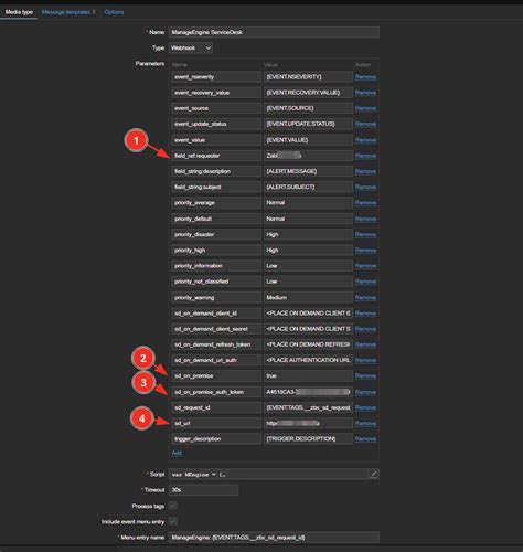 manageengine servicedesk configuration error zabbix forums