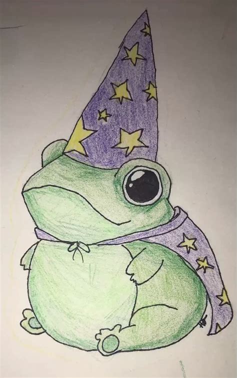 Wizard Frog Easy Doodles Drawings Frog Drawing Cool Drawings