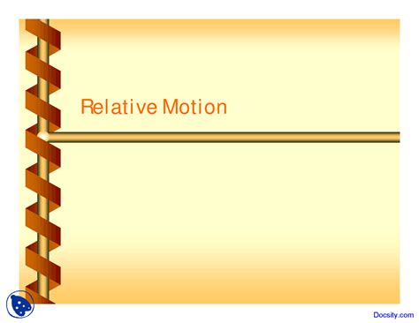 Relative Motion General Physcis Lecture Slides Docsity