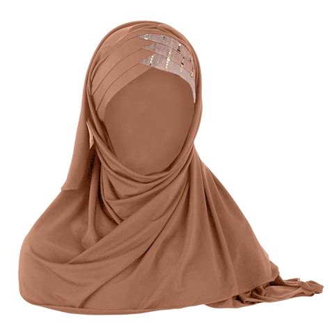 Bovemsi Headscarf For Womens Hair Glitter Sequin Hijab Muslim Head