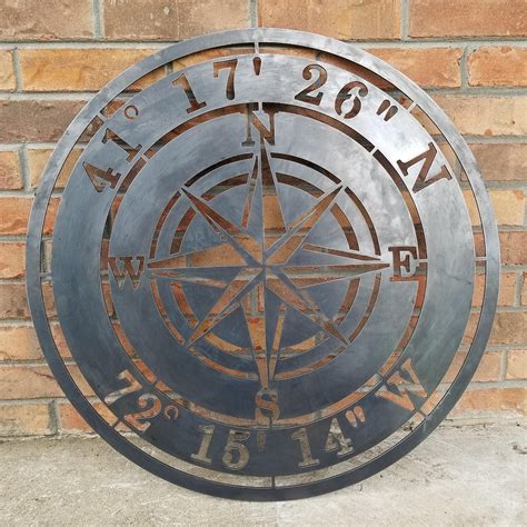 Personalized Compass Rose Metal Sign Personalized Ts Wall Art Wall