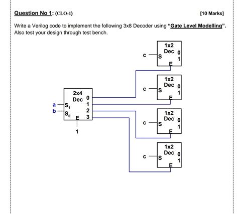 Solved Question No CLO Marks Write A Verilog Chegg