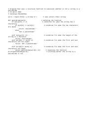 Recursive Function To Determine If A String Is A Palindrome Course Hero