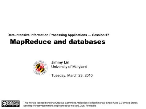 Data Intensive Information Processing Applications
