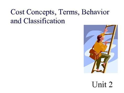 Cost Concepts Terms Behavior And Classification Unit 2