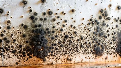 Black Mold Spores Growing On A Damp Wall Surface Mold Spores Fungus