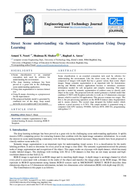 Pdf Street Scene Understanding Via Semantic Segmentation Using Deep