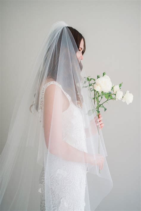 Two Tier Cathedral Veil Blusher Veil Blusher Cathedral Veil Etsy