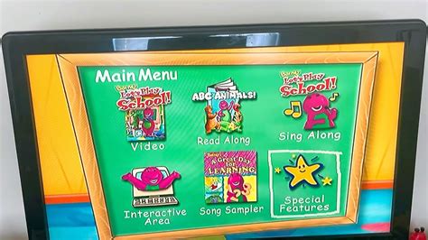 Barney Lets Play School Menu Youtube