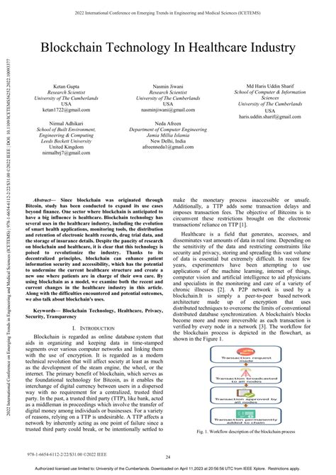 Pdf Blockchain Technology In Healthcare Industry