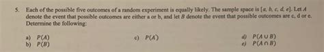 solved each of the possible five outcomes of a random