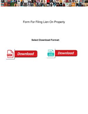 Fillable Online Form For Filing Lien On Property Form For Filing Lien On Property Kong Fax