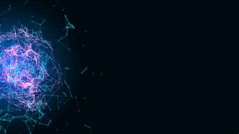 미래 혁신 기술 디지털 비즈니스 도트 라인 네트워크 분권화 통신 연결의 신경총 패턴에 깜박이는 빛추상 그림 배경 모션 변환 건설 프레임에 대한 스톡 벡터 아트 및 기타