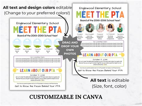 Meet The Pta Flyer Meet The Pto Template Meet The Pto Board Handout