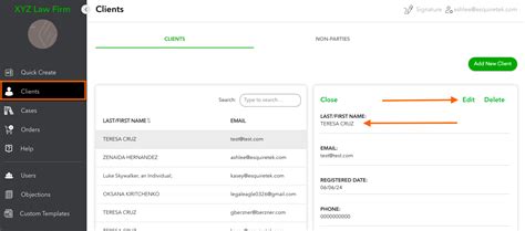 How To I Edit The Client Information EsquireTek