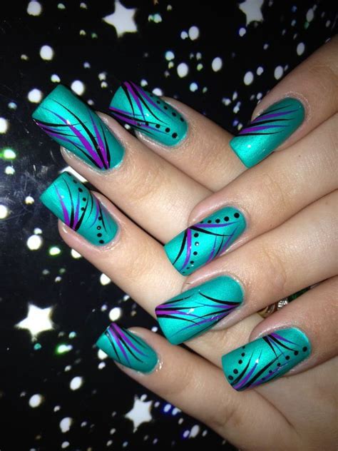 Teal Nails Teal Nail Designs Fall Acrylic Nails