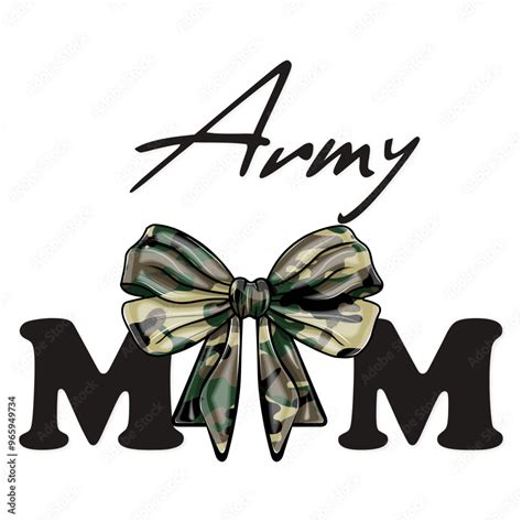 Vetor Do Stock Coquette Bow Army Mom Svg Png Army Mom Png Army Mom