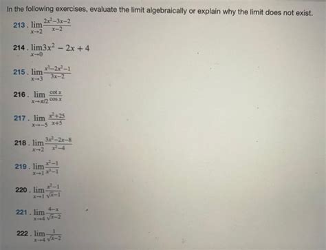 solved in the following exercises evaluate the limit