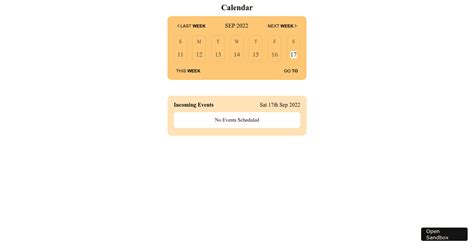 Horizontal Calendar Codesandbox