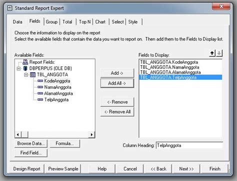 membuat laporan data anggota aplikasi perpus tutorial vb dan vb 6 0