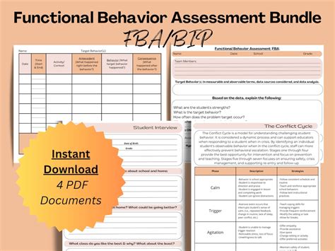 Functional Behavior Assessment Bundle FBA BIP Special Etsy