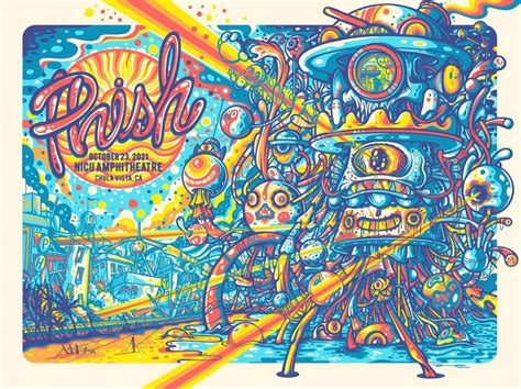 Phish Poster 23 Oct 2021 Nicu Amphitheatre Chula Vista Ca By Drew