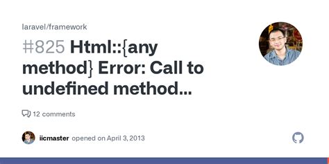 Html Any Method Error Call To Undefined Method Illuminate Support Facades Html Any Method