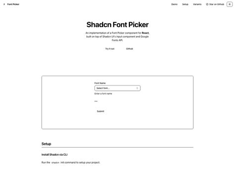Shadcn Font Picker By Thevinodpatidar A Undefined Template Built At Lightspeed