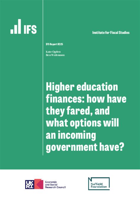 Higher Education Finances How Have They Fared And What Options Will