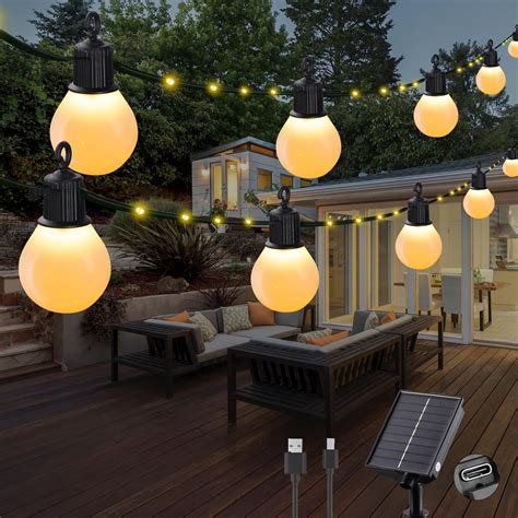 Tacobey Solar String Lights Outdoor Garden 32 8ft 10m 100 Led Solar